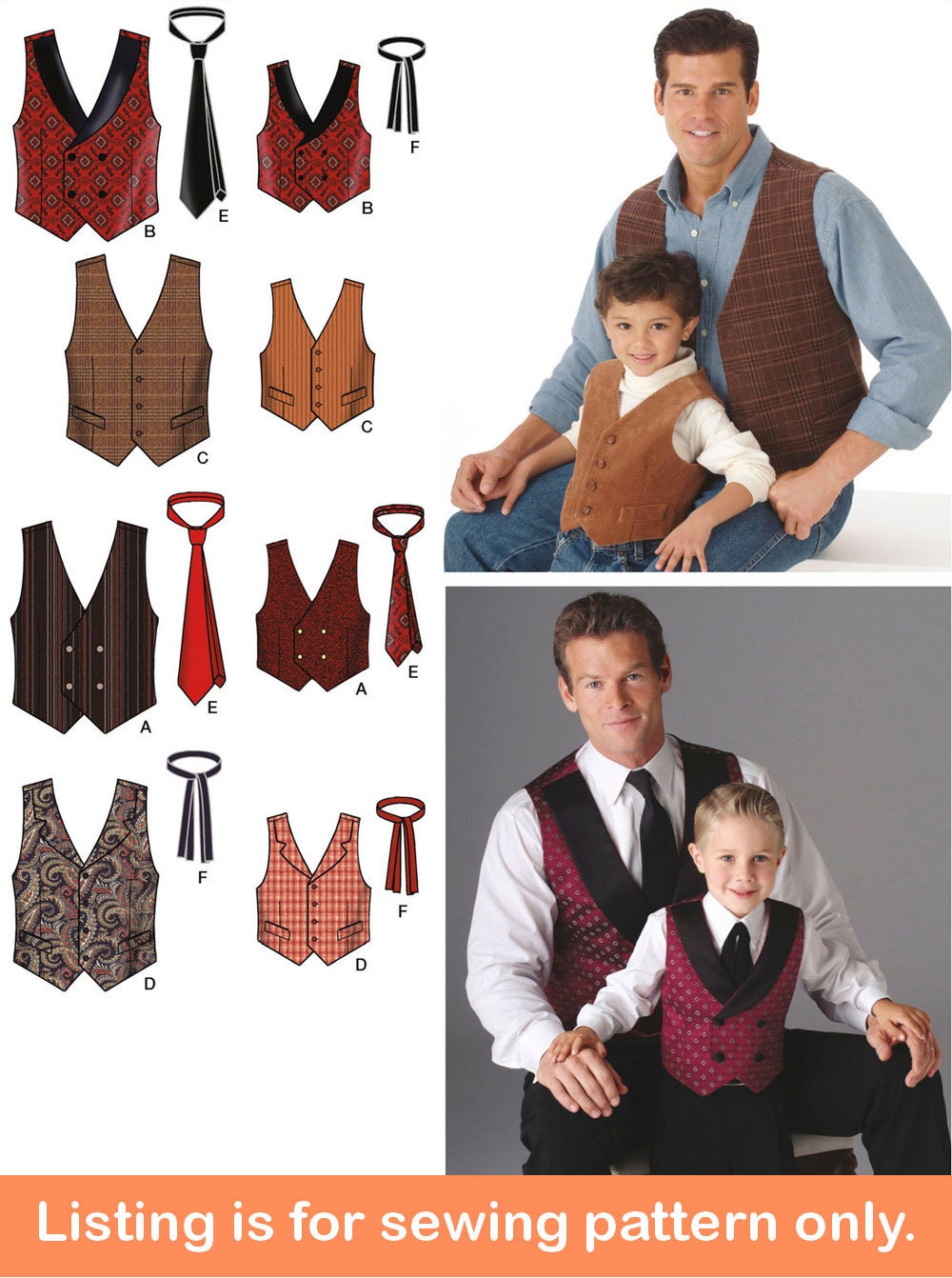 Father Son SEWING PATTERN | Sew Men Boys Matching Clothes Clothing ...