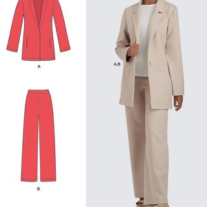 SUIT SEWING PATTERN Sew Womens Clothes Clothing Suit Jacket Coat Blazer ...