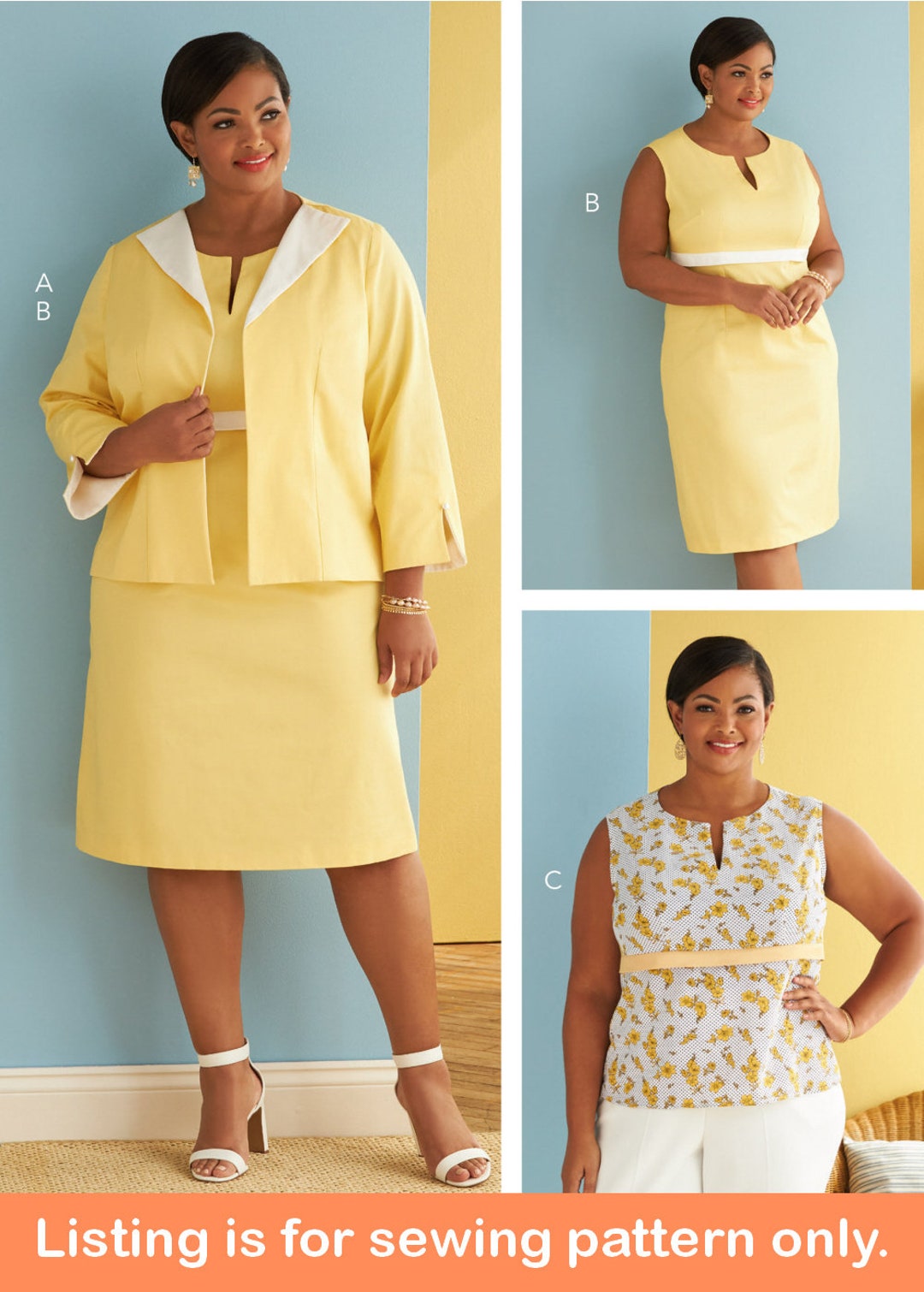 WOMENS SEWING PATTERN Sew Work Clothes Clothing Suit Jacket Sleeveless ...