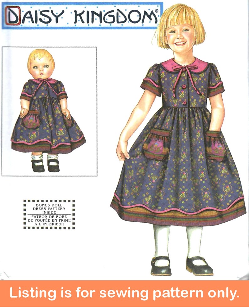 DRESS SEWING PATTERN Sew Matching Girls 18 Doll - Etsy