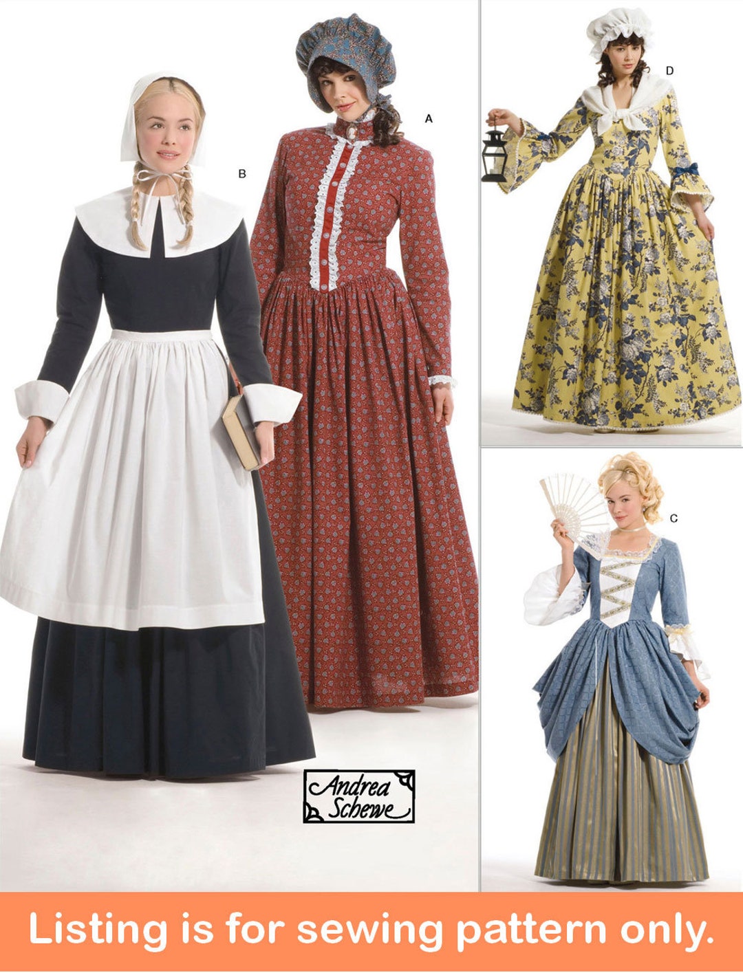 COSTUME SEWING PATTERN | Sew Womens Halloween Dress Outfit | Pilgrim ...