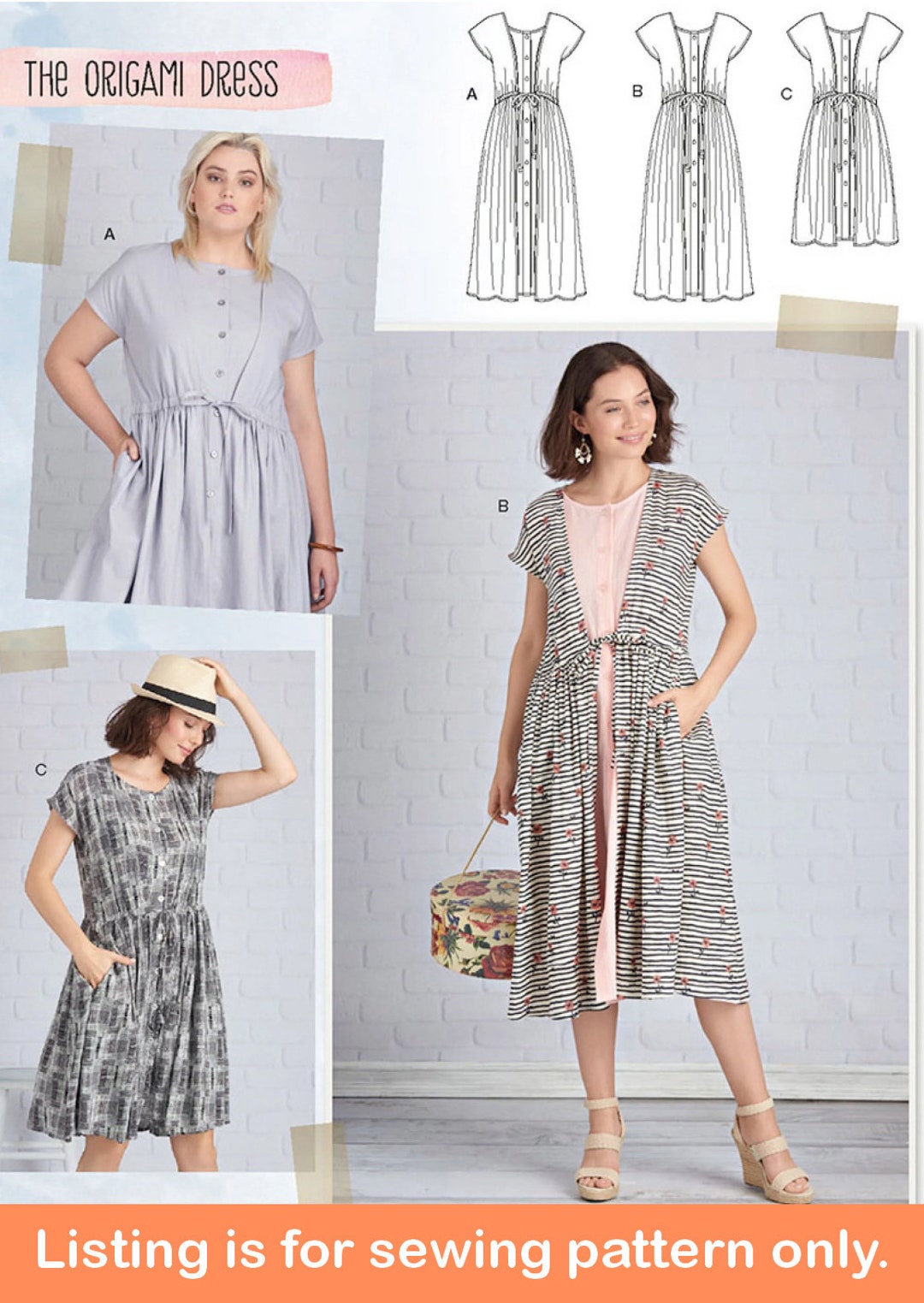 DRESS SEWING PATTERN | Sew Womens Misses Clothes Clothing | Button Down ...