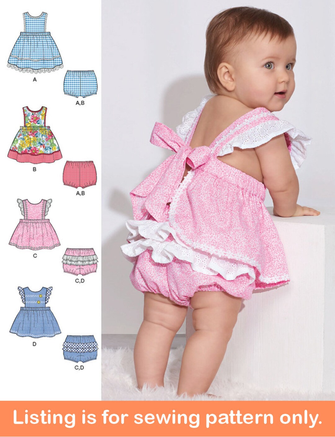 BABY SEWING PATTERN | Sew Girls Clothes Infant Clothing | Pinafore ...