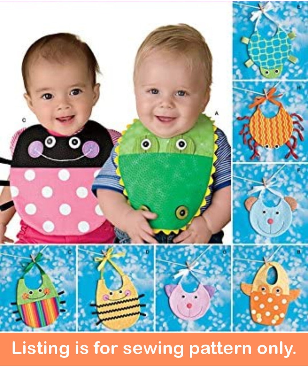 Sale!! BIB SEWING PATTERN | Sew Baby Infant Newborn Bibs Boys Girls ...