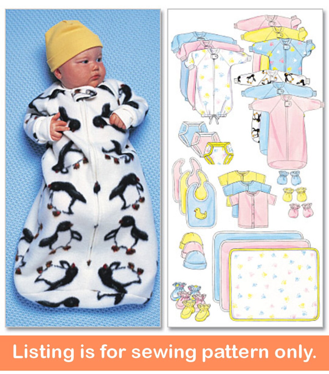 LAYETTE SEWING PATTERN | Make Baby Clothes | Infant Bunting Sleeper ...