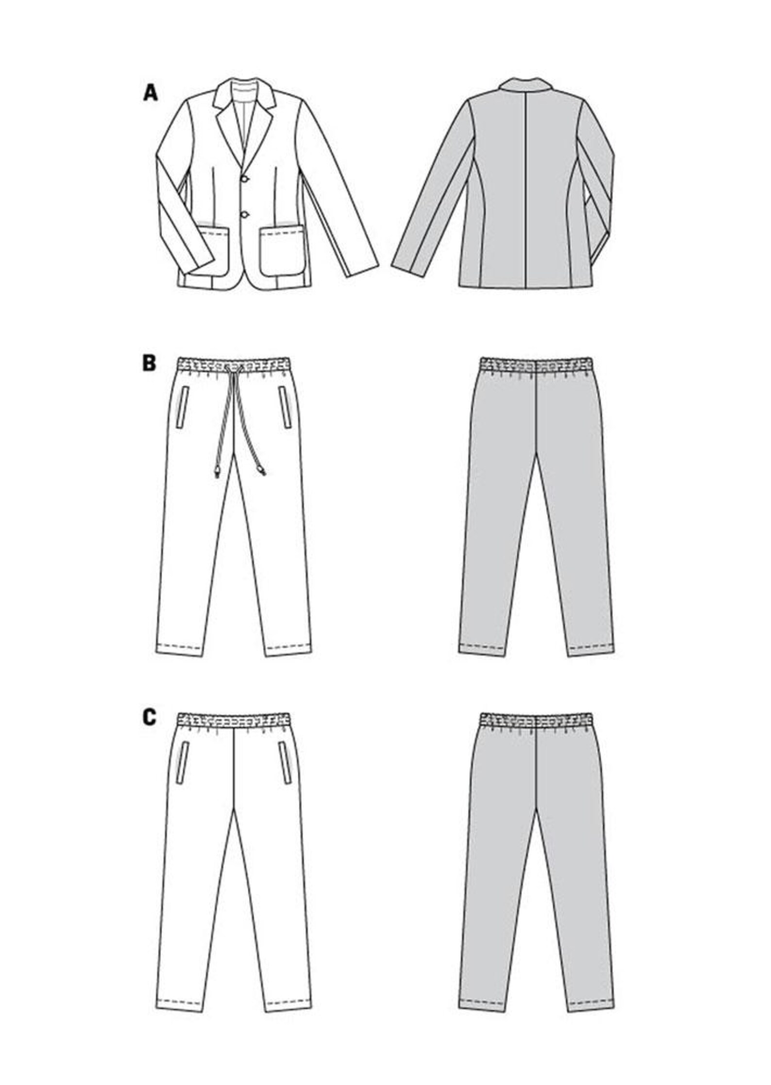 SUIT SEWING PATTERN | Sew Mens Clothes Clothing | Suit Jacket Coat ...