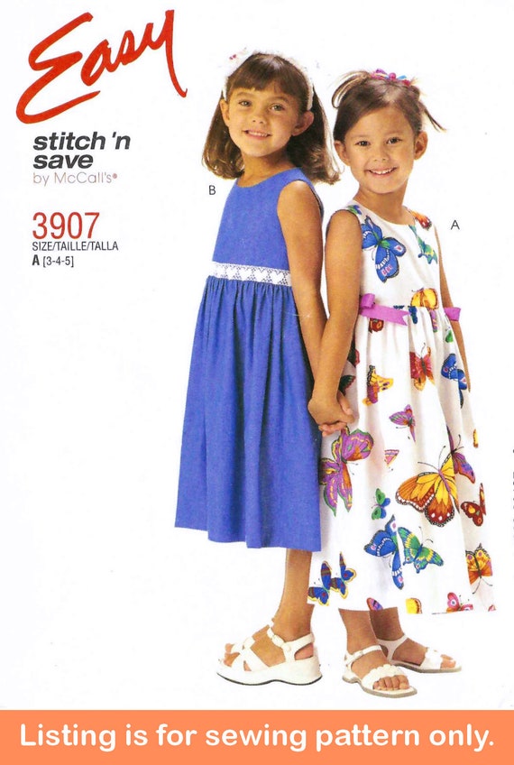 EASY SEWING PATTERN Sew Girls Clothes Clothing Dress | Etsy