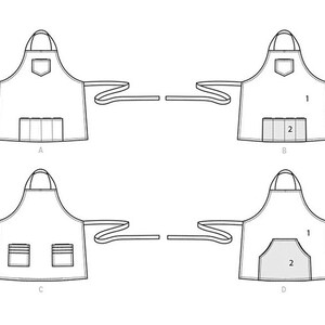 APRON SEWING PATTERN | Make Mens Womens Smock Craft Work Full Apron ...