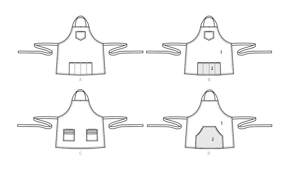 APRON SEWING PATTERN | Make Mens Womens Smock Craft Work Full Apron ...