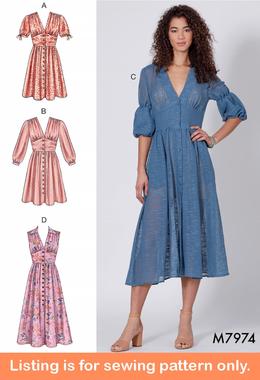 DRESS SEWING PATTERN | Sew Womens Clothes Clothing | Long Short Sleeves ...