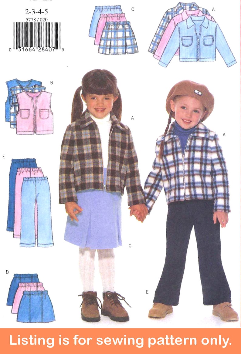GIRLS SEWING PATTERN Sew Fall Clothes Clothing Jacket Vest - Etsy