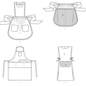 APRON SEWING PATTERN | Make Mens Womens Kids Smock Craft Work Full ...