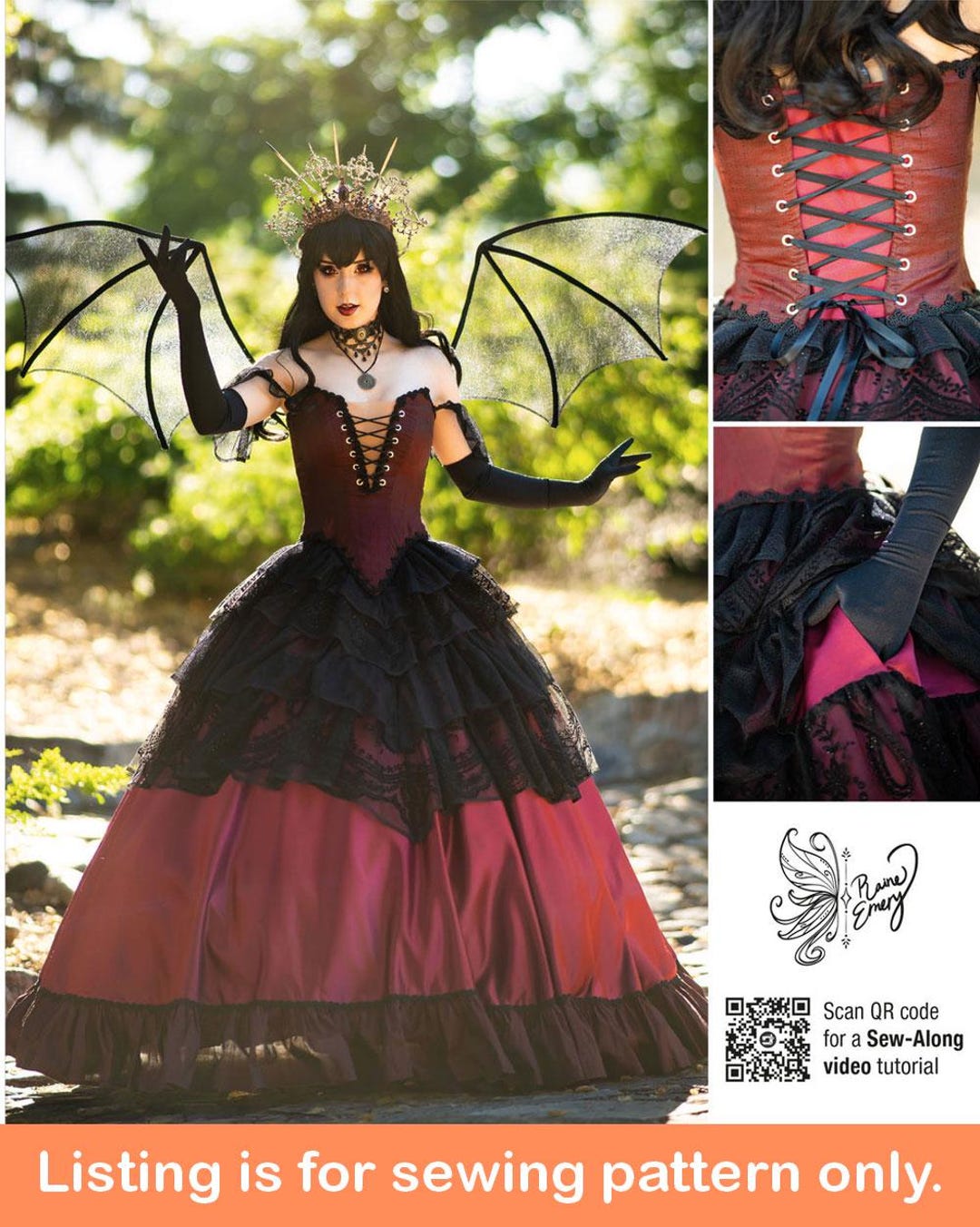 COSTUME SEWING PATTERN | Sew Women Halloween Carnival Outfit | Vampire ...