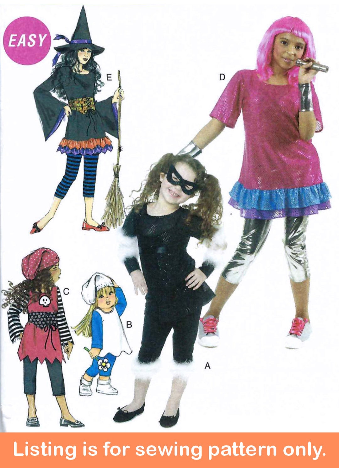 COSTUME SEWING PATTERN | Sew Girls Halloween Carnival Dress Outfit ...