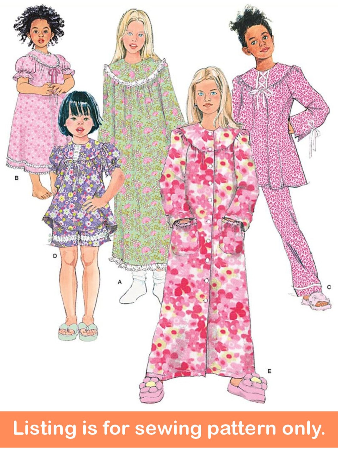 Sale!!! SLEEPWEAR SEWING PATTERN | Sew Girls Nightwear | Long Short ...