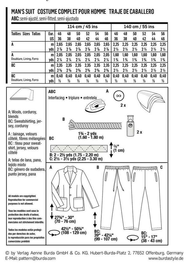 SUIT SEWING PATTERN | Sew Mens Clothes Clothing | Suit Jacket Coat ...