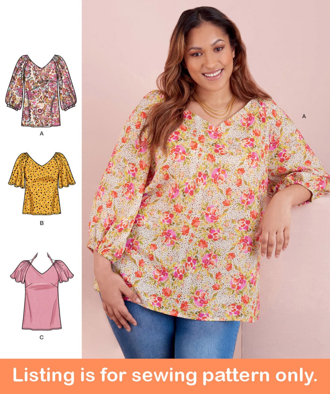 SHIRT SEWING PATTERN | Sew Women Clothes Clothing | Peasant Top Boho ...