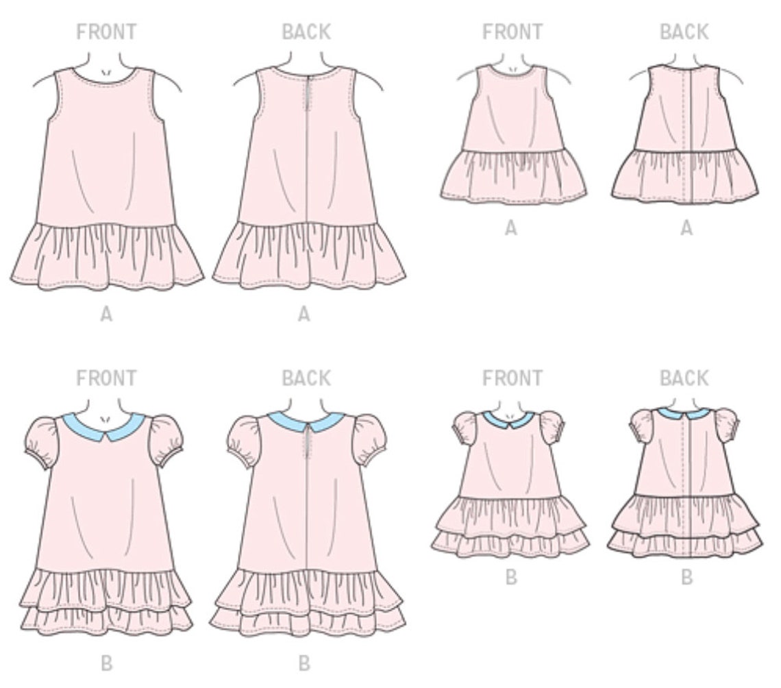 Drop Waist DRESS SEWING PATTERN Make Matching Girls & 18 - Etsy