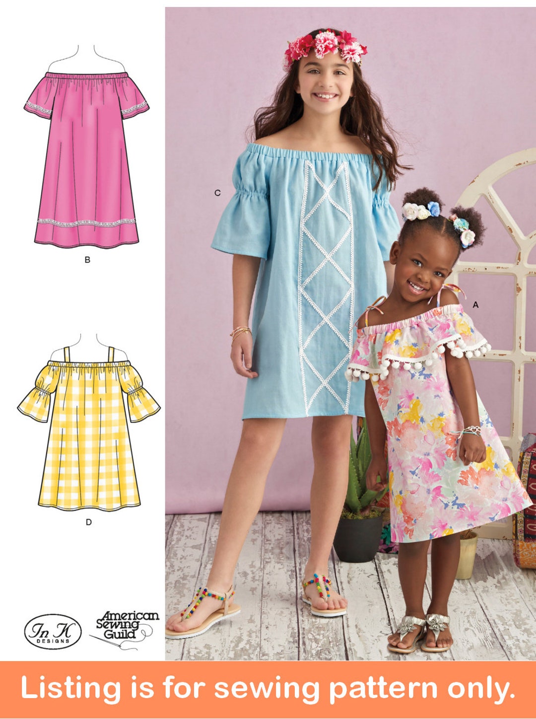 DRESS SEWING PATTERN | Sew Girls Clothes Clothing | Peasant Boho off ...