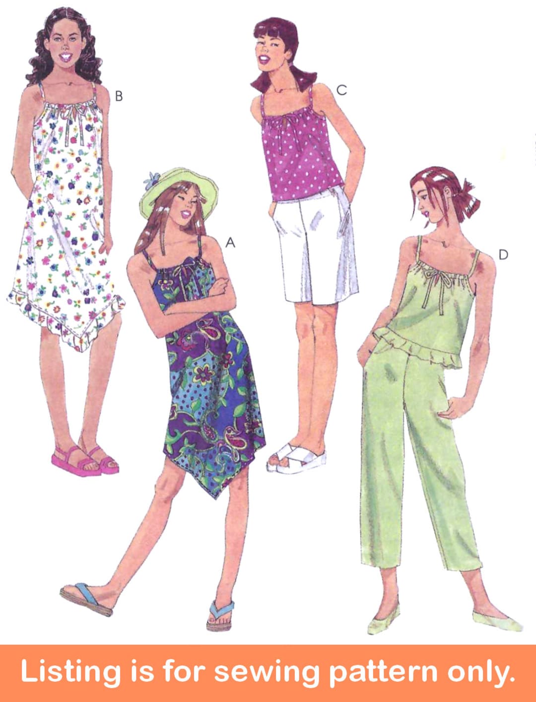 GIRLS SEWING PATTERN | Sew Tween Teen Clothes Clothing | Dress Tank Top ...