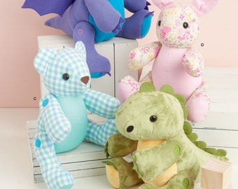 STUFFED ANIMAL Sewing PATTERN Sew Large 15 Soft Plush Toy Teddy Bear ...