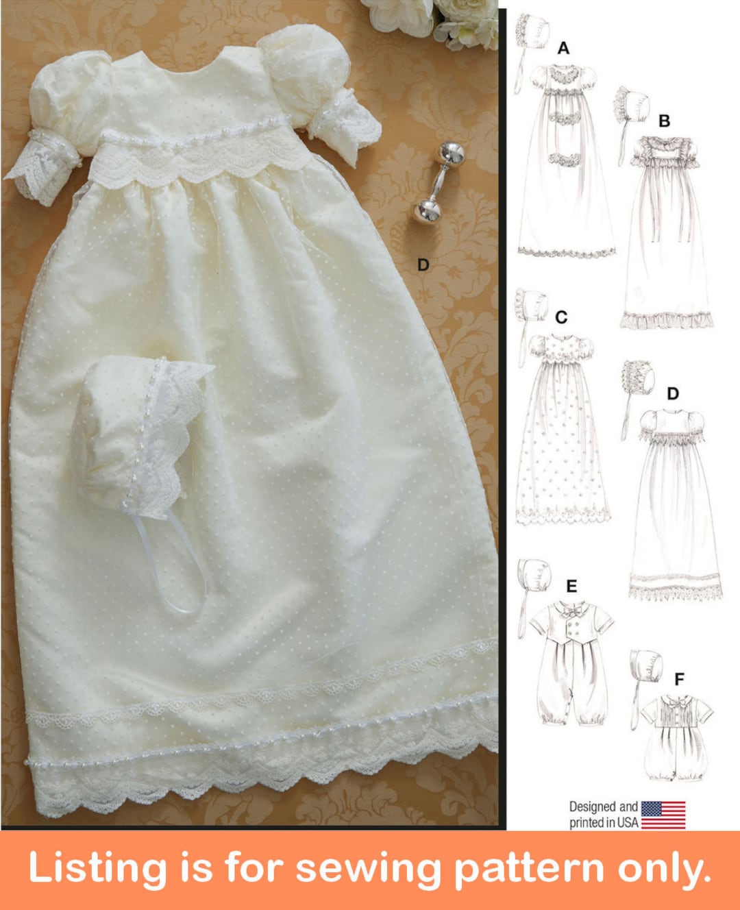 CHRISTENING SEWING PATTERN | Sew Baby Girl Boy Clothes Clothing | Gown ...