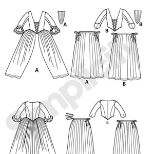 COSTUME SEWING PATTERN | Sew Women Halloween Outfit | Dress 1700s ...