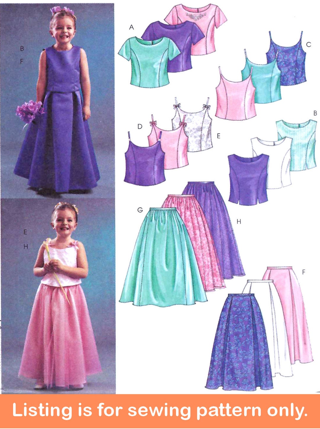 GIRLS SEWING PATTERN | Sew Formal Clothes Clothing | Two-piece Dress ...