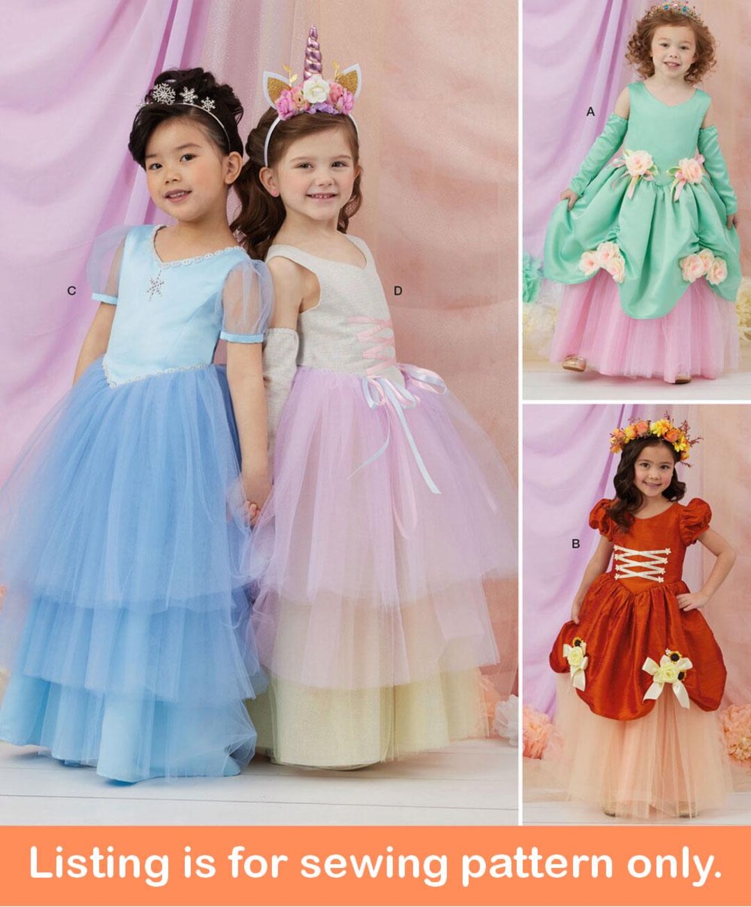 COSTUME SEWING PATTERN | Sew Girls Halloween Carnival Dress | Princess ...