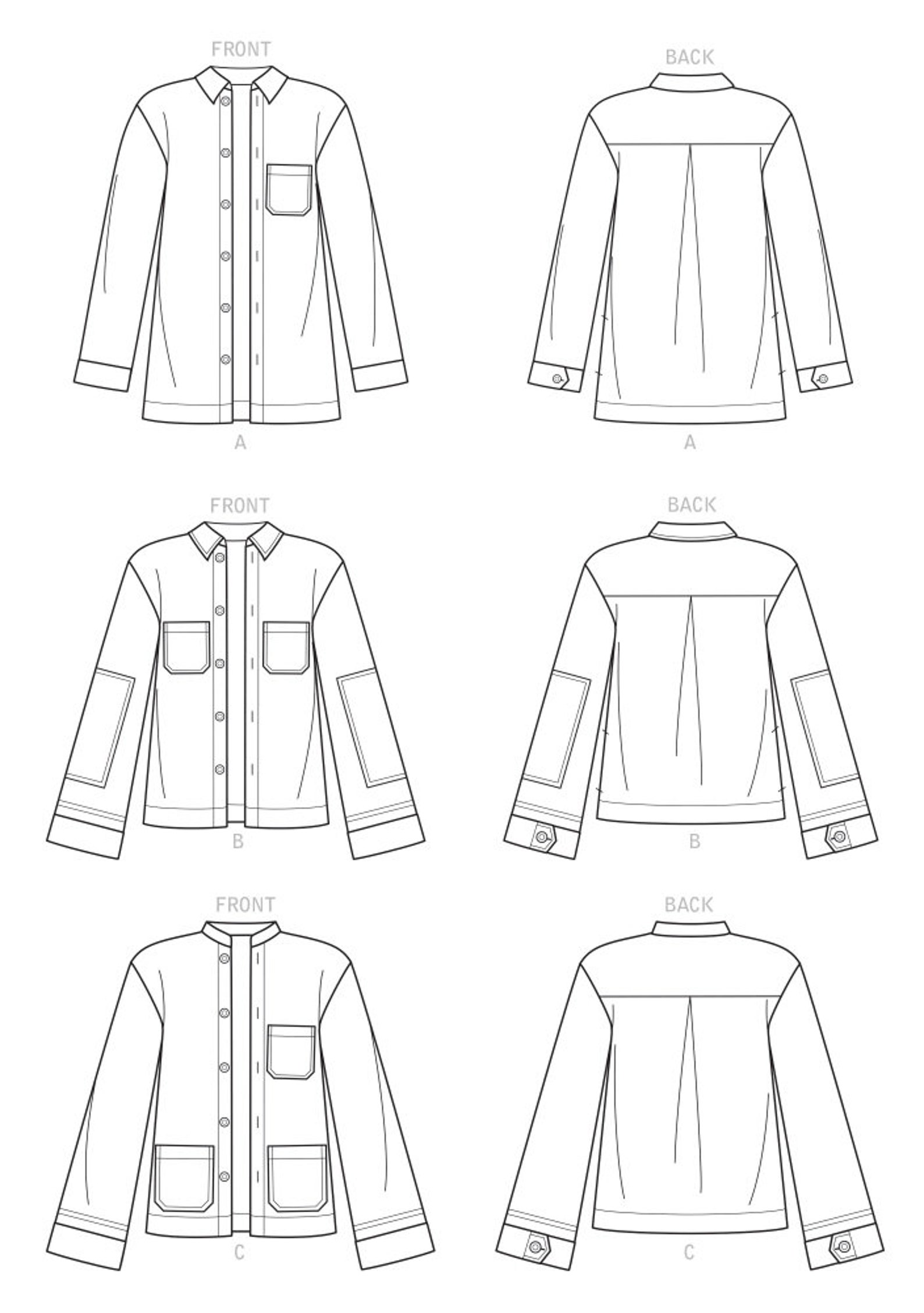 SHIRT-JACKET Sewing PATTERN Sew Womens Misses Clothes - Etsy