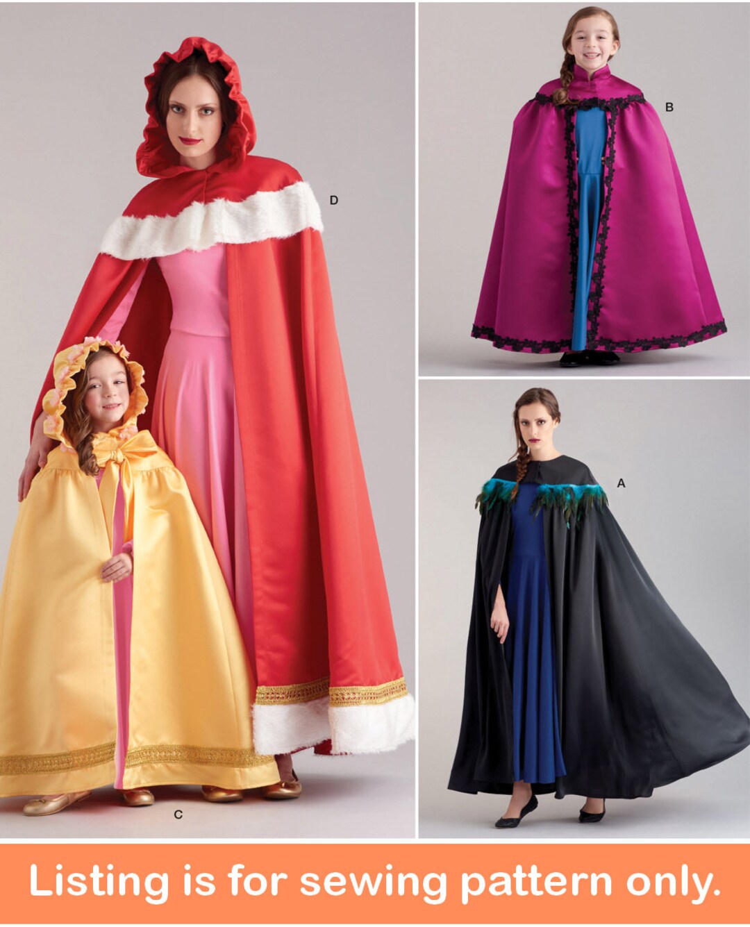 CAPE SEWING PATTERN | Sew Women Girl Teen Halloween | Costume Cloak ...