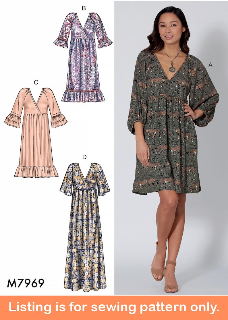 DRESS SEWING PATTERN | Sew Women Clothes Clothing | Long Short Maxi ...