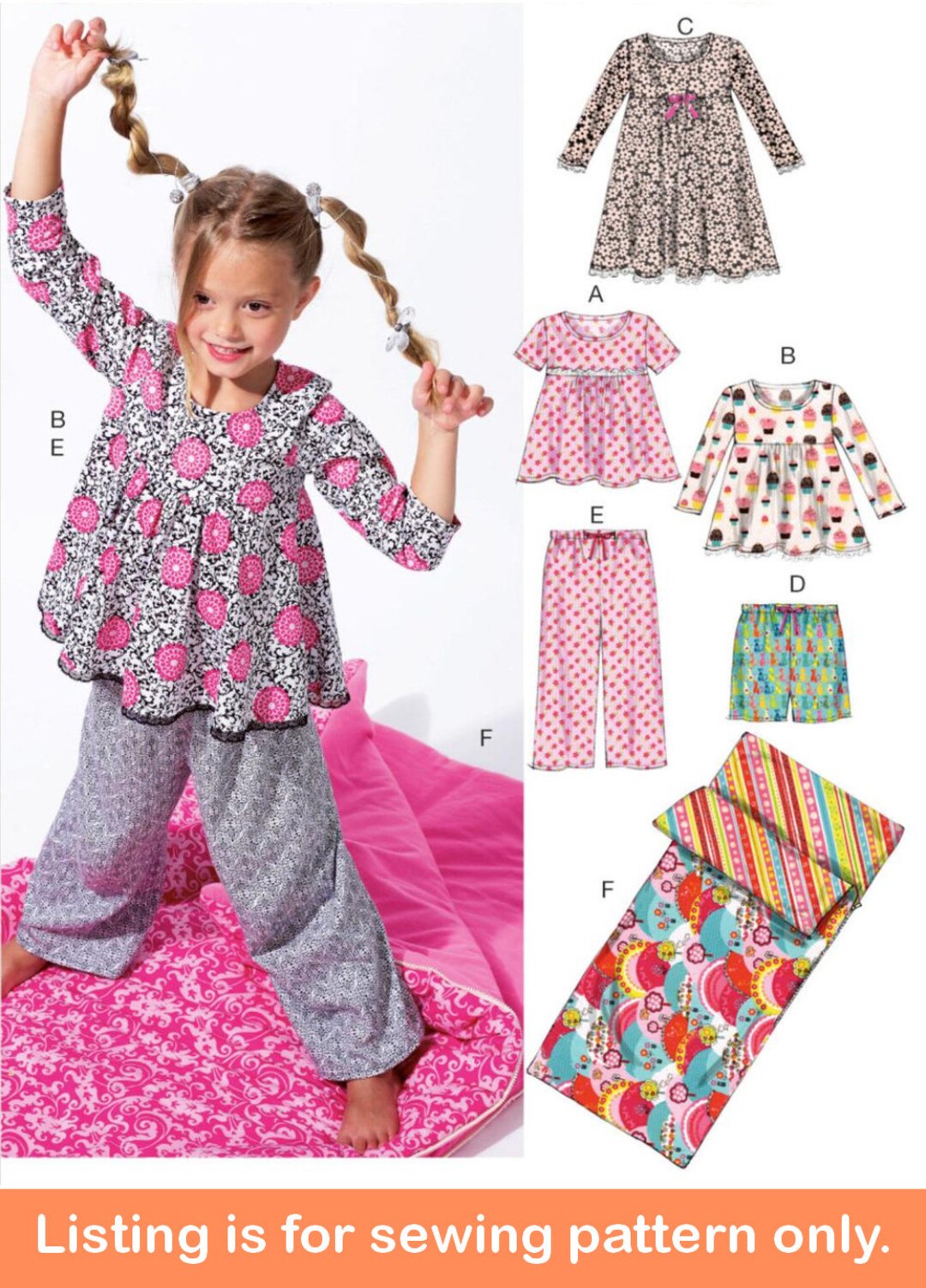Sleeping Bag PAJAMAS SEWING PATTERN | Make Girls Clothes | Kids Long ...