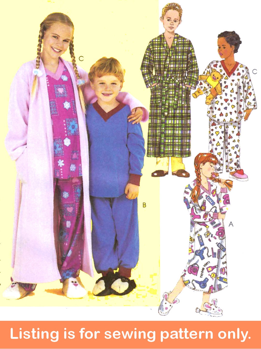 SLEEPWEAR SEWING PATTERN | Sew Boys Girls Clothes Clothing | Pajamas ...