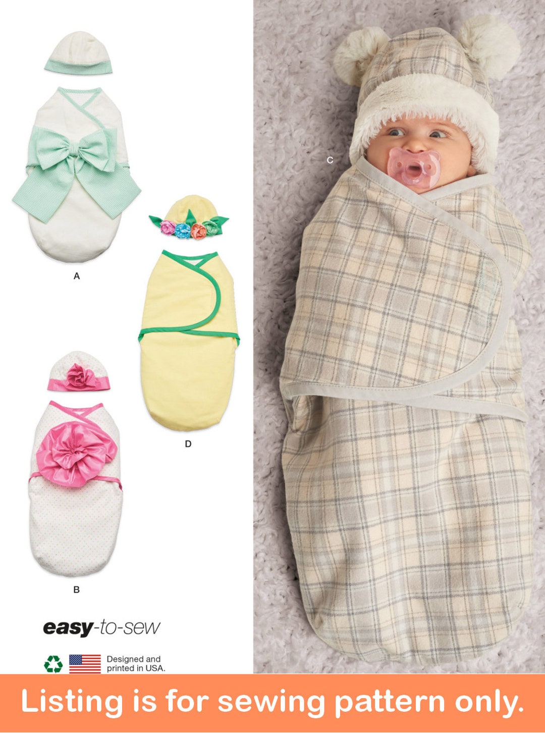 BUNTING SEWING PATTERN | Sew Baby Boys Girls Clothes Infant Clothing ...