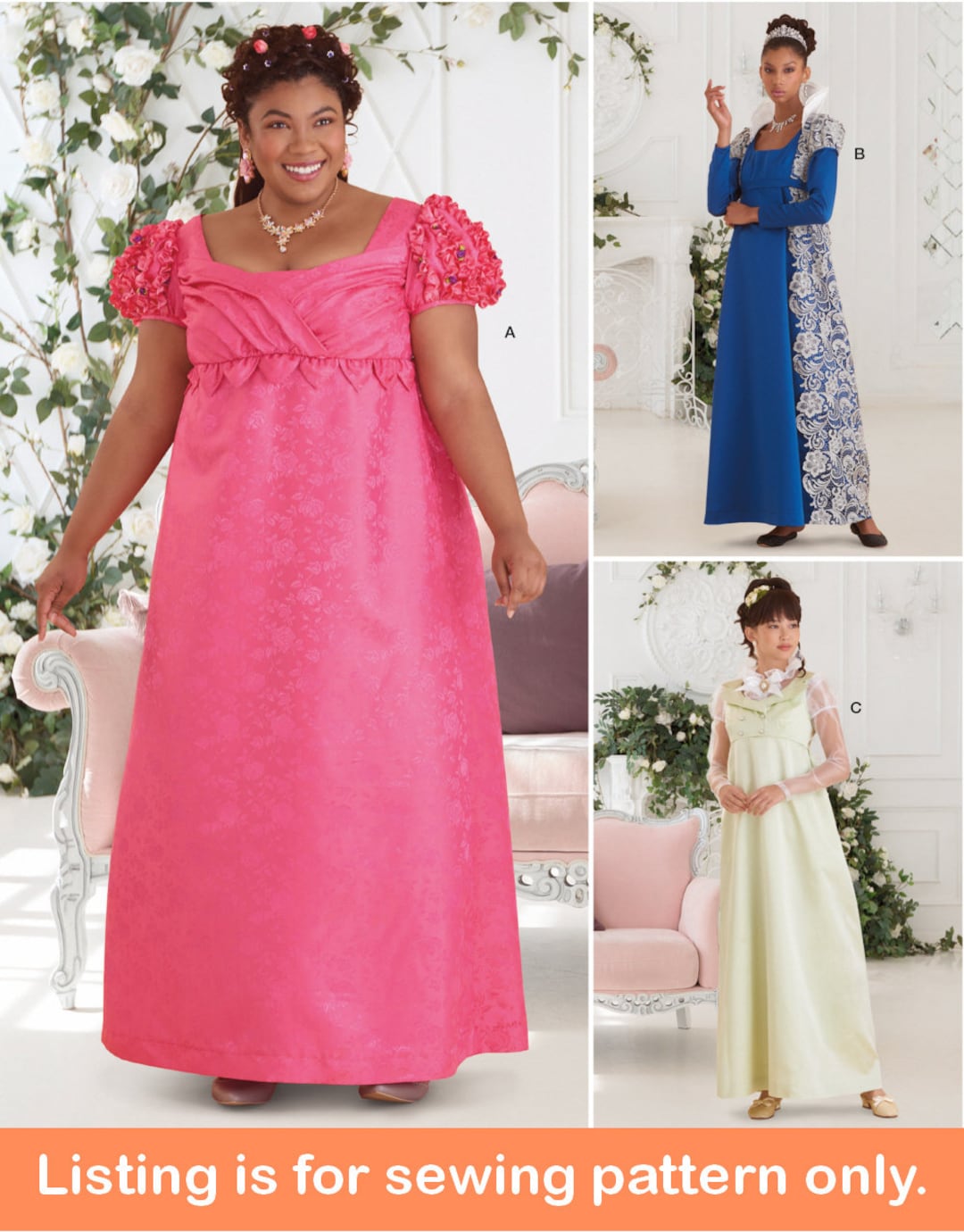 REGENCY SEWING PATTERN | Sew Womens Halloween Outfit | Dress Jacket ...