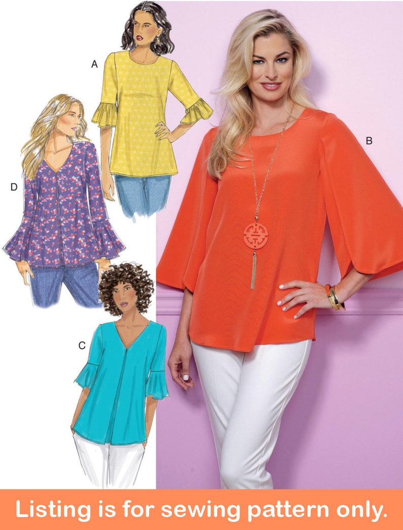 TOP SEWING PATTERN | Sew Womens Clothes Clothing | Shirt Long Sleeves ...