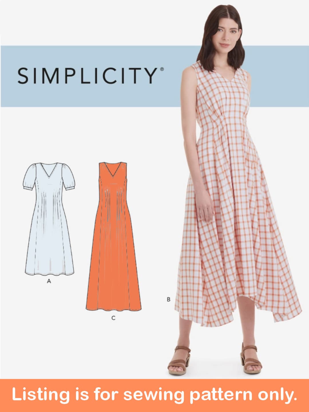 DRESS SEWING PATTERN | Sew Women Misses Clothes Clothing | Easy Simple ...