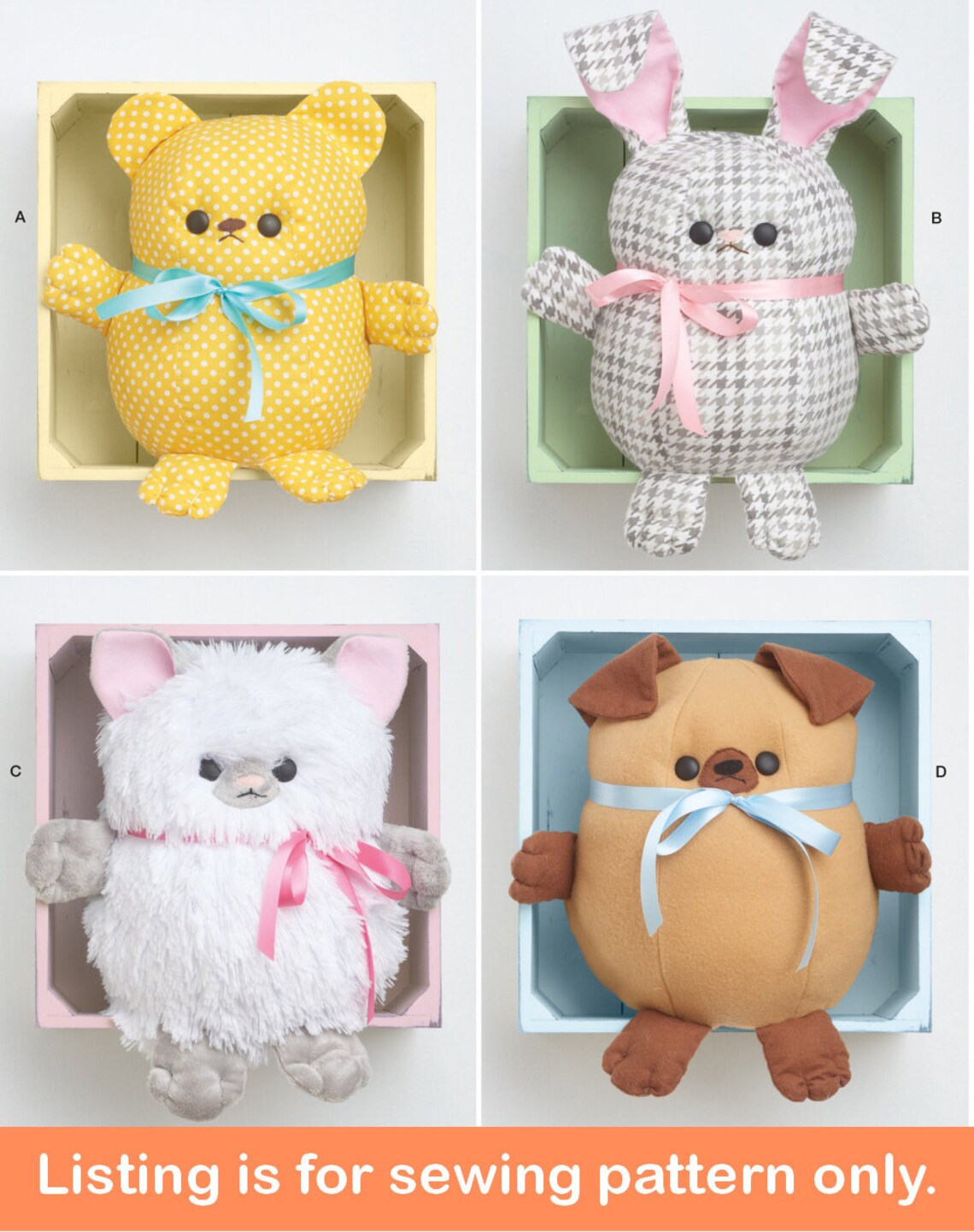 STUFFED ANIMAL Sewing PATTERN Make Soft Plush Toy Vintage | Etsy