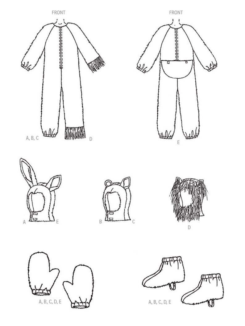 COSTUME SEWING PATTERN | Sew Kids & Adults Halloween Outfit | Cat Bunny ...