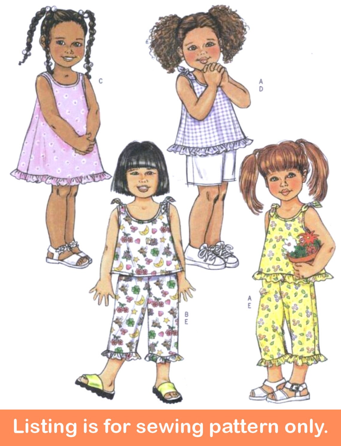 GIRLS SEWING PATTERN Make Summer Clothes for Kids Toddler | Etsy