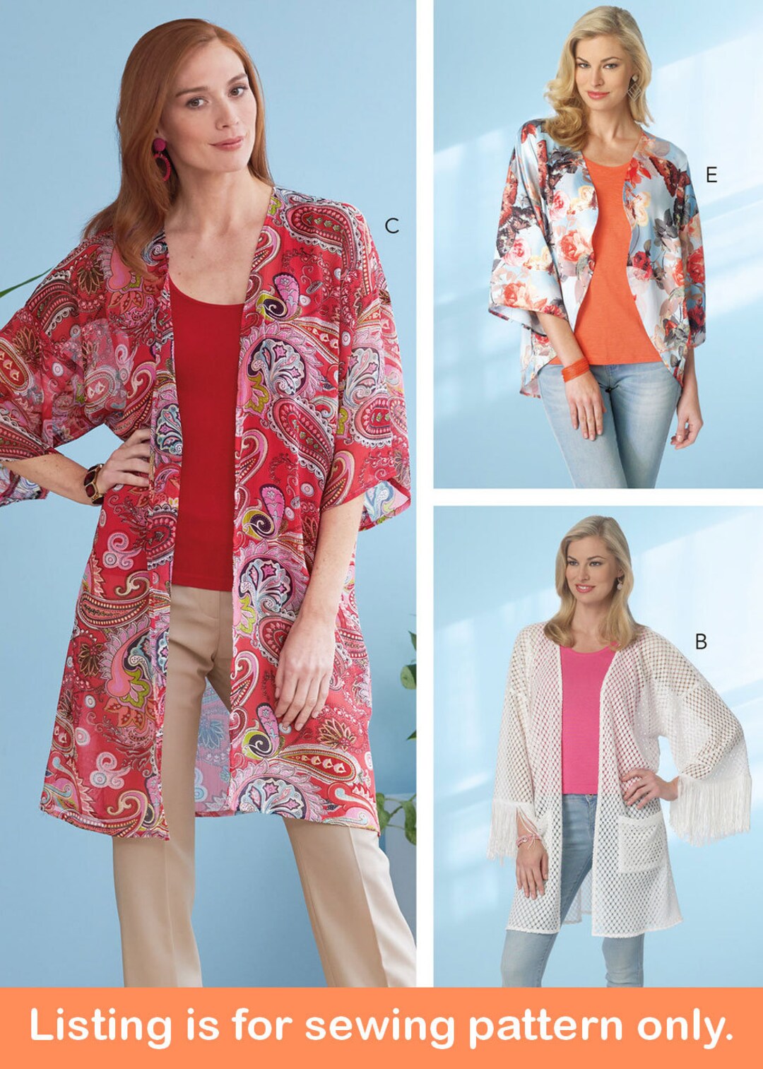 KIMONO CARDIGAN Sewing PATTERN | Sew Womens Clothes Clothing | Cover-up ...