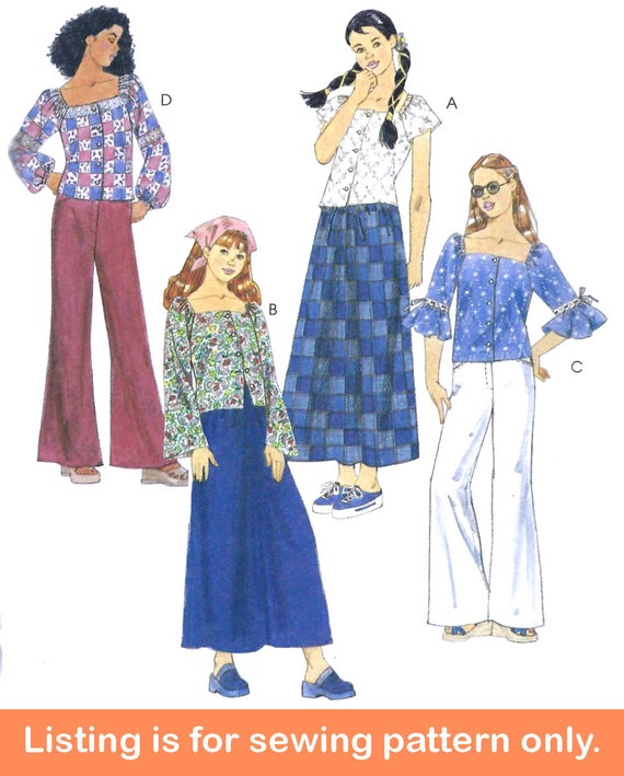 GIRLS SEWING PATTERN Sew Teen Clothes Clothing Shirt | Etsy