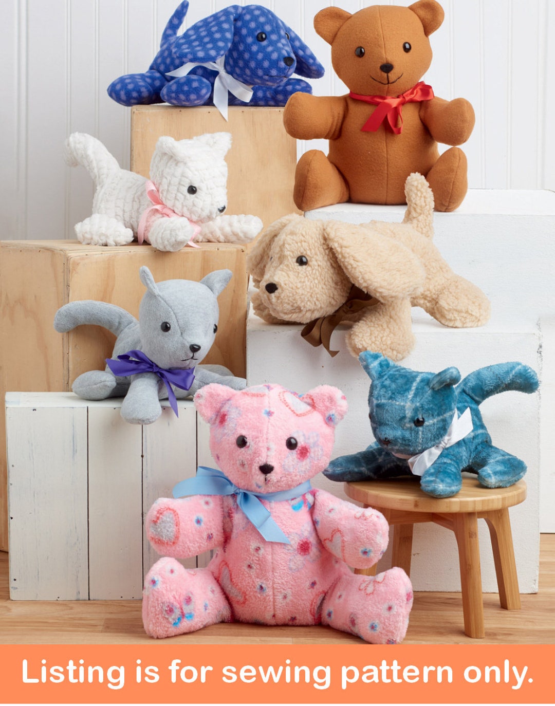 STUFFED TOY Sewing PATTERN | Sew Cloth Soft Animals | Kids Teddy Bear ...