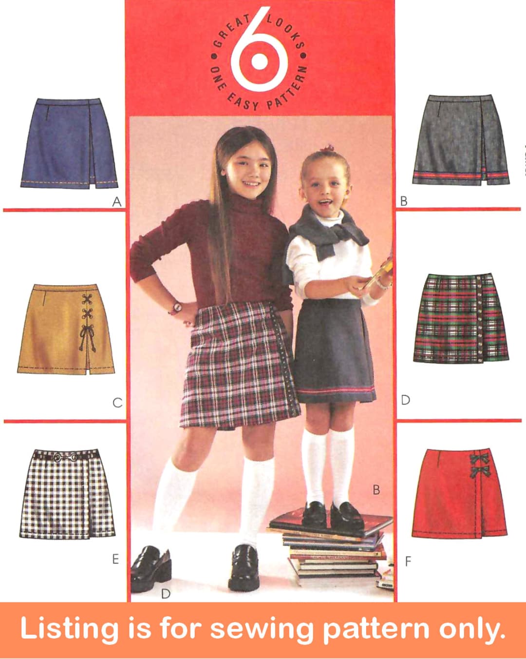 SKORT SEWING PATTERN Sew Girls Clothes Clothing Split Laced Retro ...