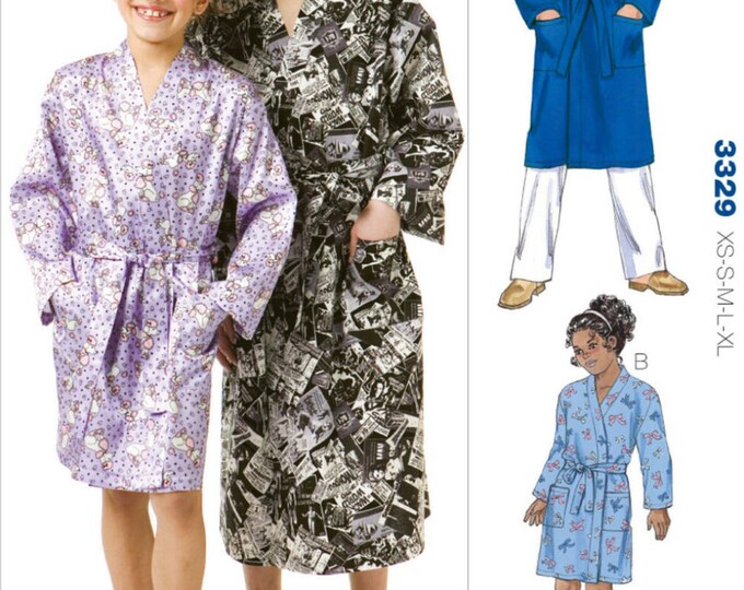 BATHROBE SEWING PATTERN | Sew Boys Girls Clothes Clothing | Robe ...