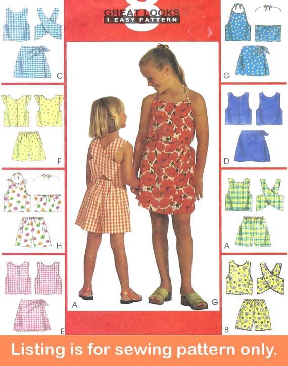 GIRLS SEWING PATTERN Sew Summer Clothes Clothing Tank Top - Etsy