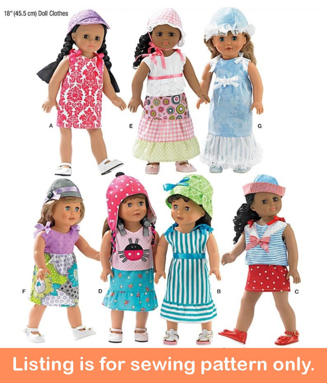 DOLL CLOTHES Sewing PATTERN | Sew Clothing for 18" Inch Dolls | Fits ...