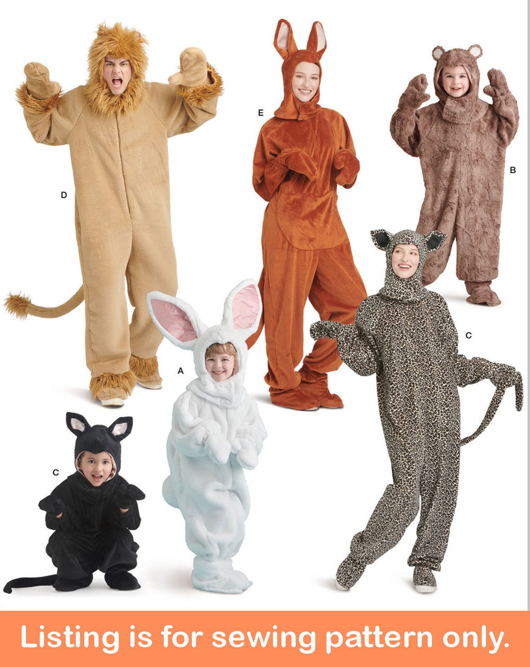 COSTUME SEWING PATTERN | Sew Kids & Adults Halloween Outfit | Cat Bunny ...