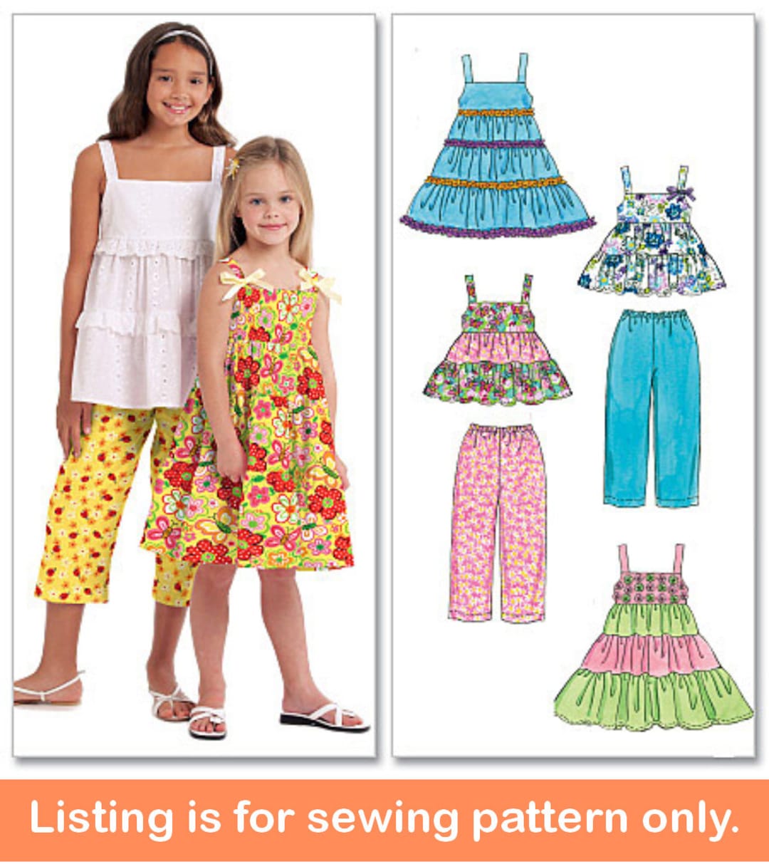 GIRLS SEWING PATTERN | Make Summer Clothes Clothing | Dress Sundress ...